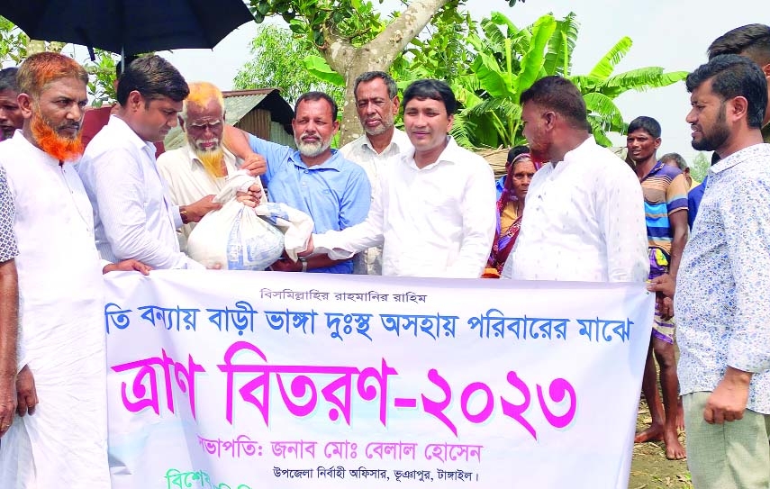 Rice distributed among Jamuna's char families in Bhuapur | The Asian ...